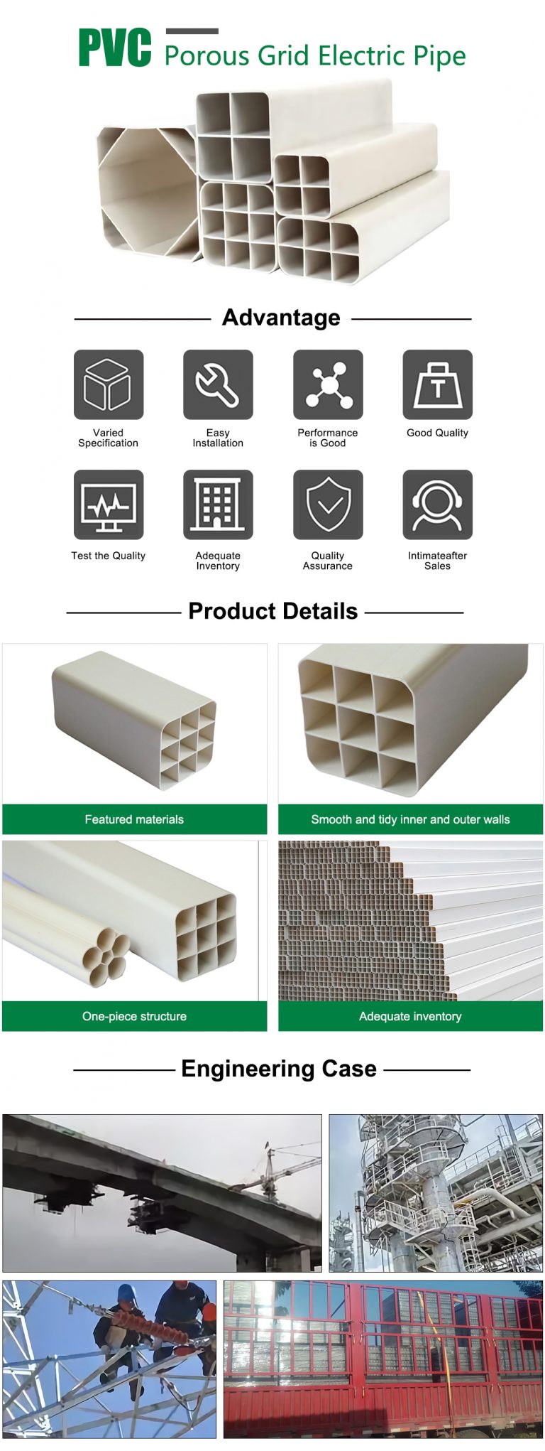 PVC Porous Grid Electric Square Pipe – Exlon Pipe